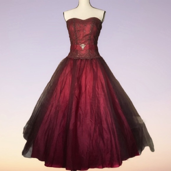 Dresses | Masquerade Formal Dress Burgundy Ball Gown Prom | Poshmark
